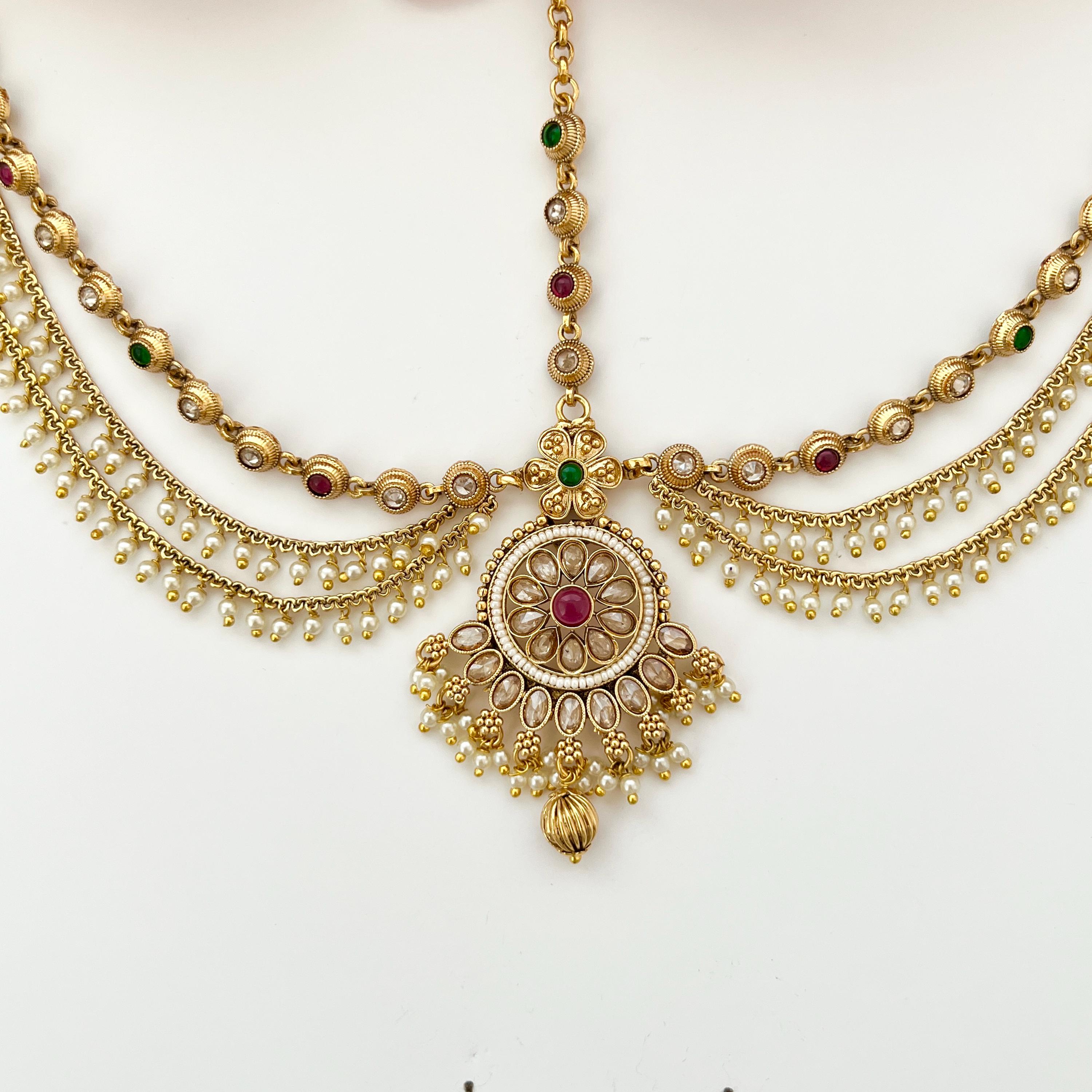Polki Matha Patti Sheeshphool Kundan Wedding Headband Bridal Matha ...