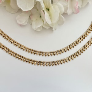 Gold Anklet Payal Traditional Indian Anklets Temple Anklets Payal ...