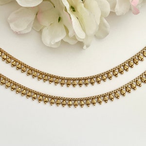 Gold Anklet Payal Traditional Indian Anklets Temple Anklets Payal ...