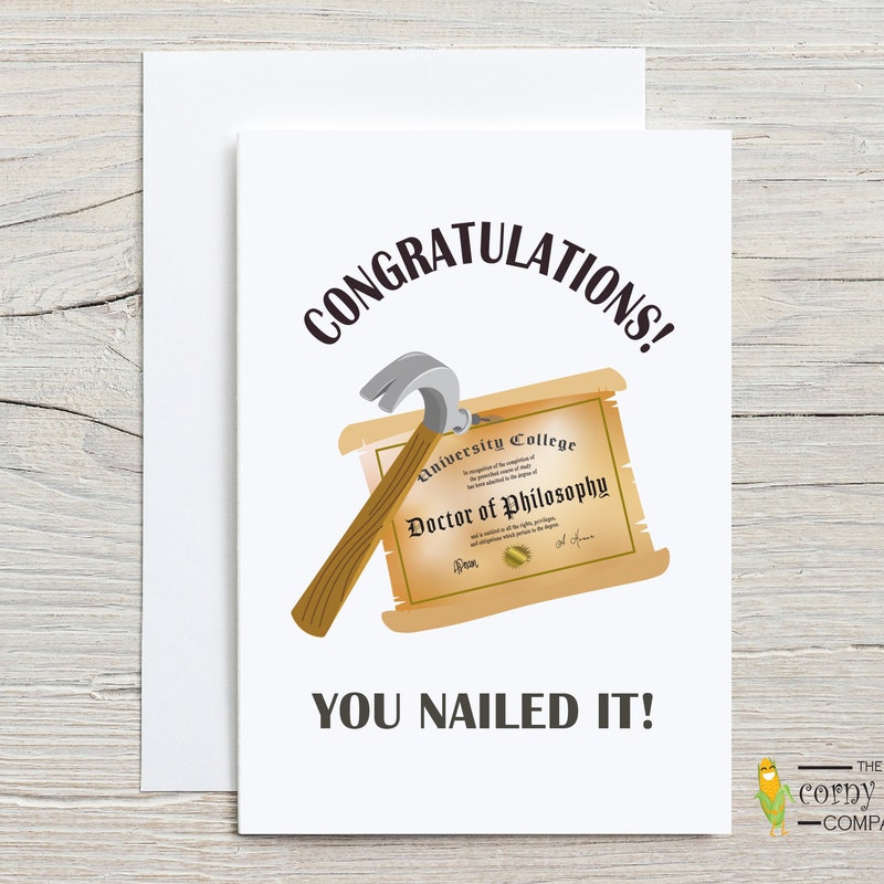 Phd Graduation Card - Etsy
