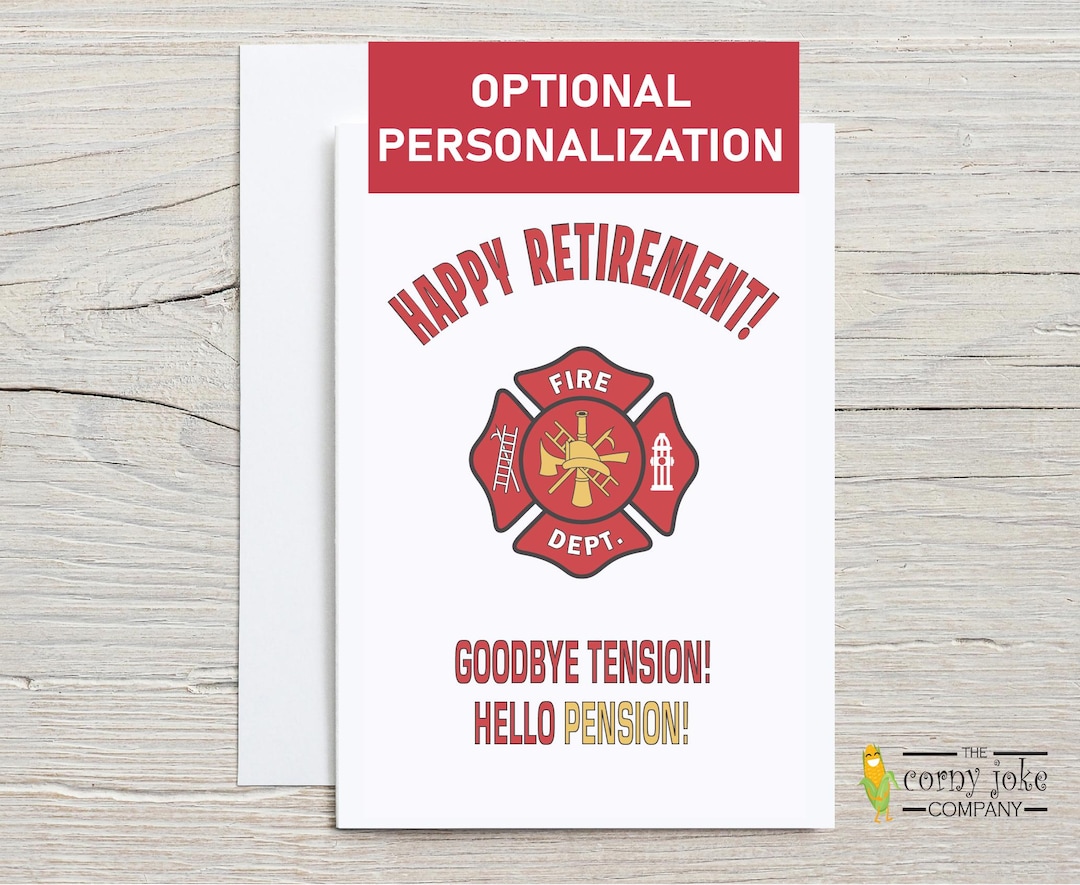 Firefighter Retirement Card, Retired Fire Officer Card, Gift for Fire ...