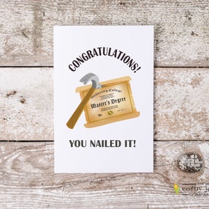Masters Graduation Card, Masters Degree Graduate Gift, Custom Funny ...