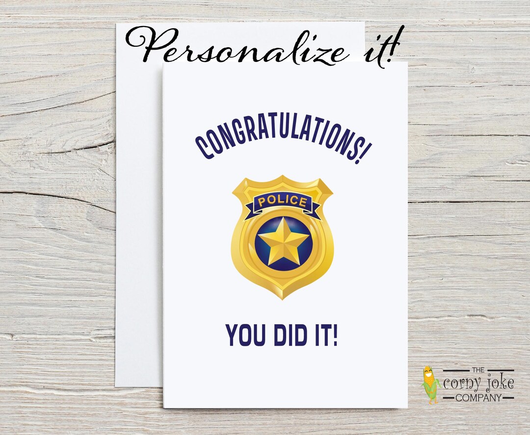 Police Graduation or Promotion Card, Police Academy Graduation Gift ...