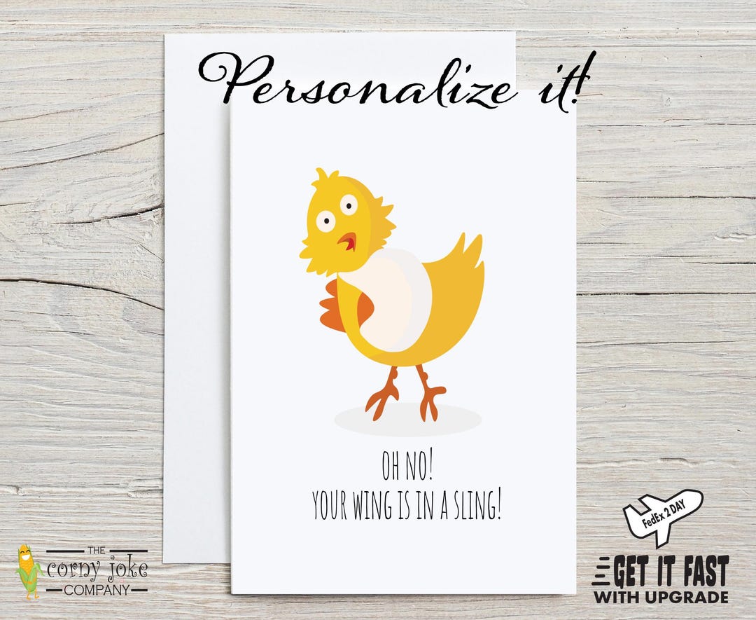 Funny Get Well Soon Card for Broken Arm, Wrist, Shoulder, Elbow or ...