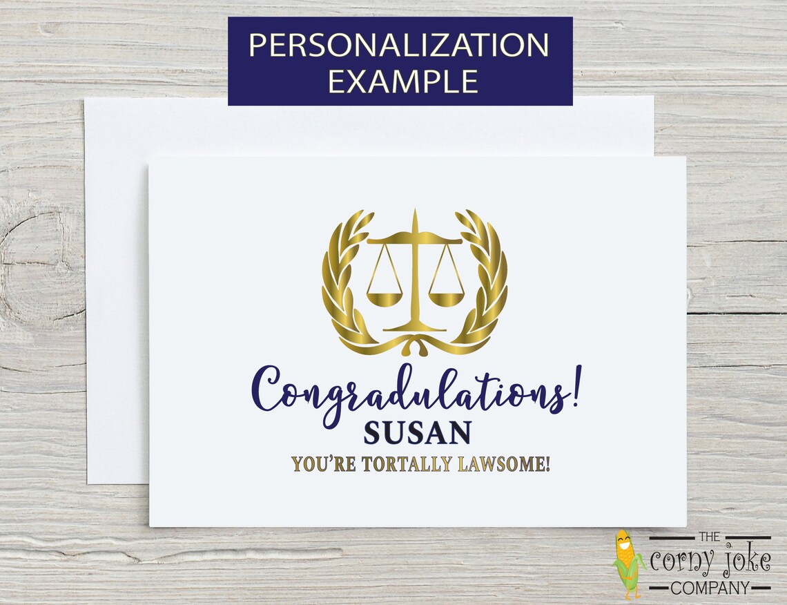 Law School Graduation Card, Bar Exam, New Lawyer, Paralegal, Court ...