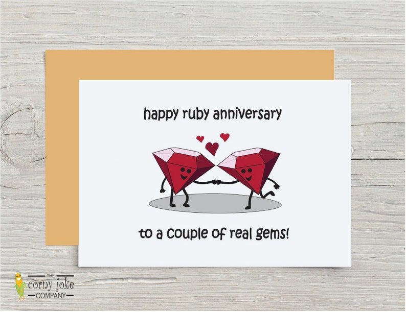 Ruby 40th Anniversary Card for a Couple Funny Ruby - Etsy