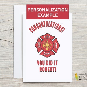 Firefighter Graduation or Promotion Card, Fire Rescue Training Academy ...