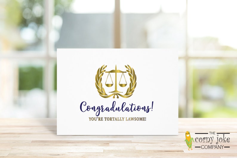 Law School Graduation Card, Bar Exam, New Lawyer, Paralegal, Court ...