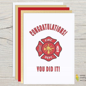 Firefighter Graduation or Promotion Card, Fire Rescue Training Academy ...