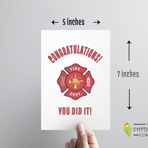 Firefighter Graduation or Promotion Card, Fire Rescue Training Academy ...