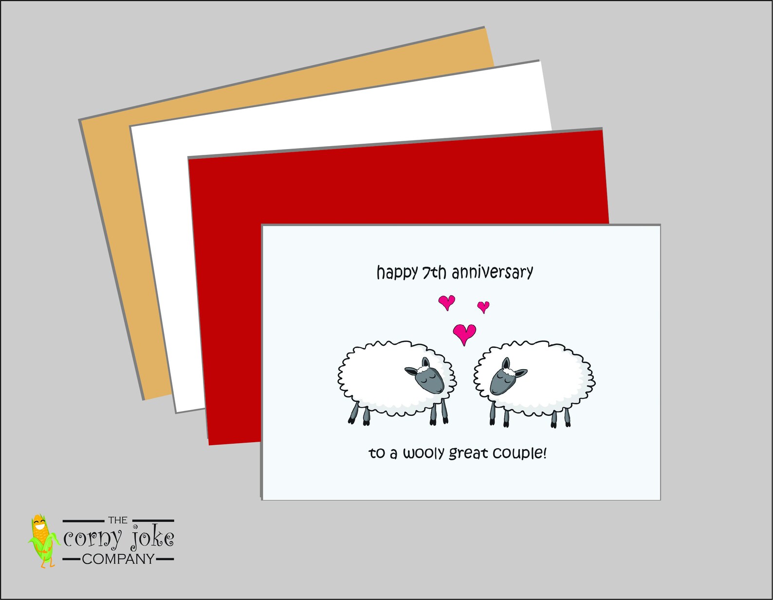 7th Wool Anniversary Card for a Couple, Funny 7 Year Anniversary Card ...