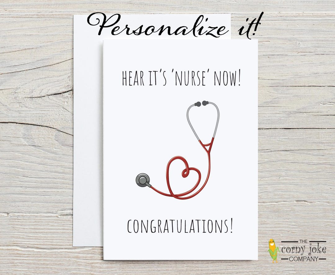 Funny Nursing Graduation Card, Medical School Celebration, Optional ...