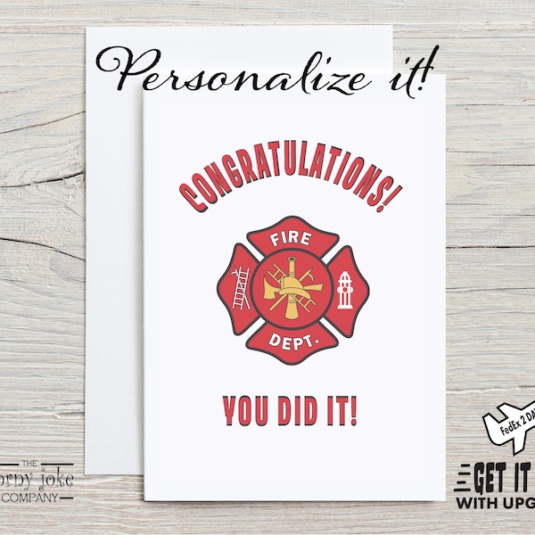 Fire Academy Grad Card - Etsy