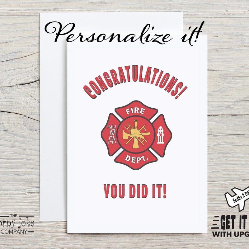 Fire Academy Grad Card - Etsy