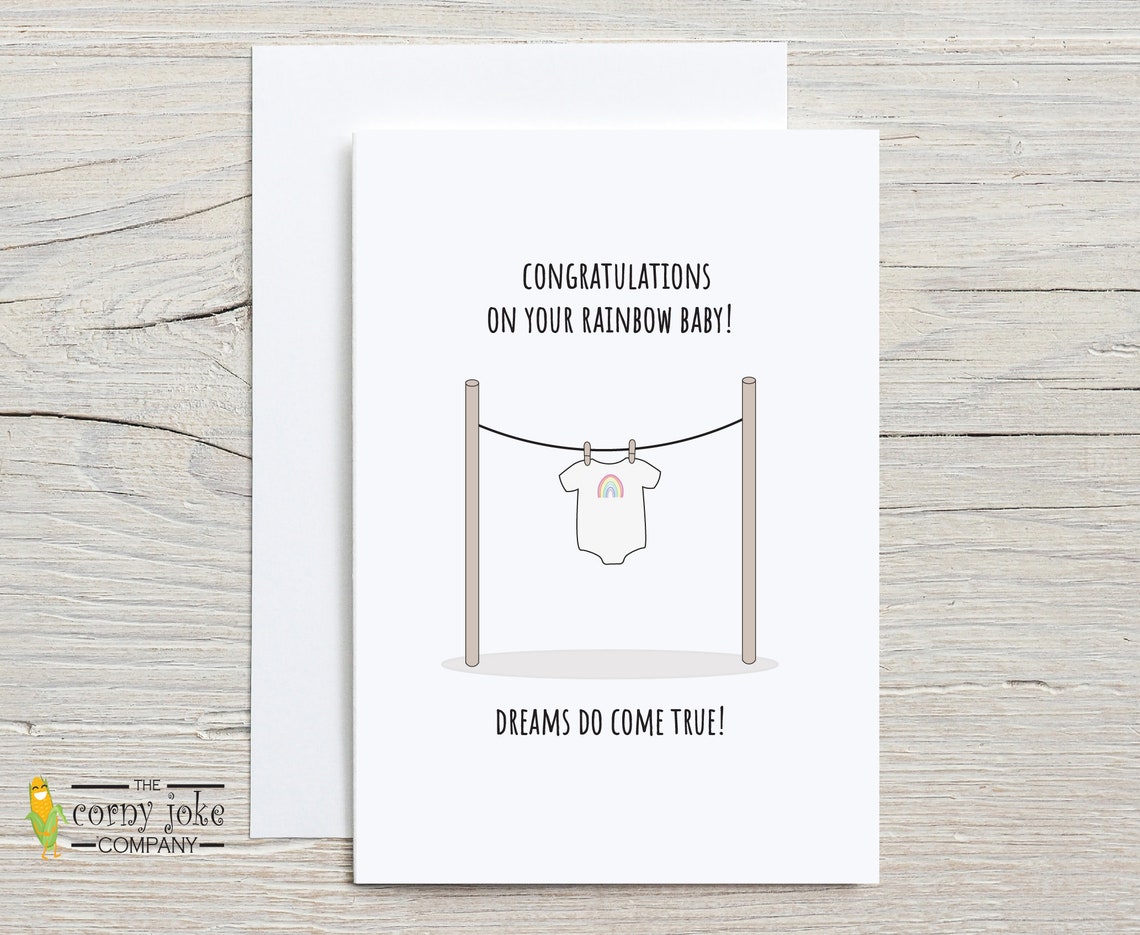 Rainbow Baby Card, Rainbow Baby Shower Gift, Congratulations on Birth ...