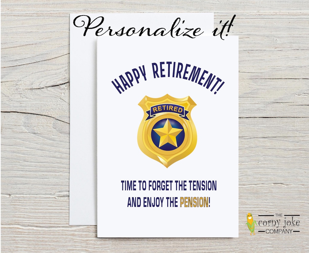 Police Retirement Card, Retired Police Officer Celebration Card, Gift ...