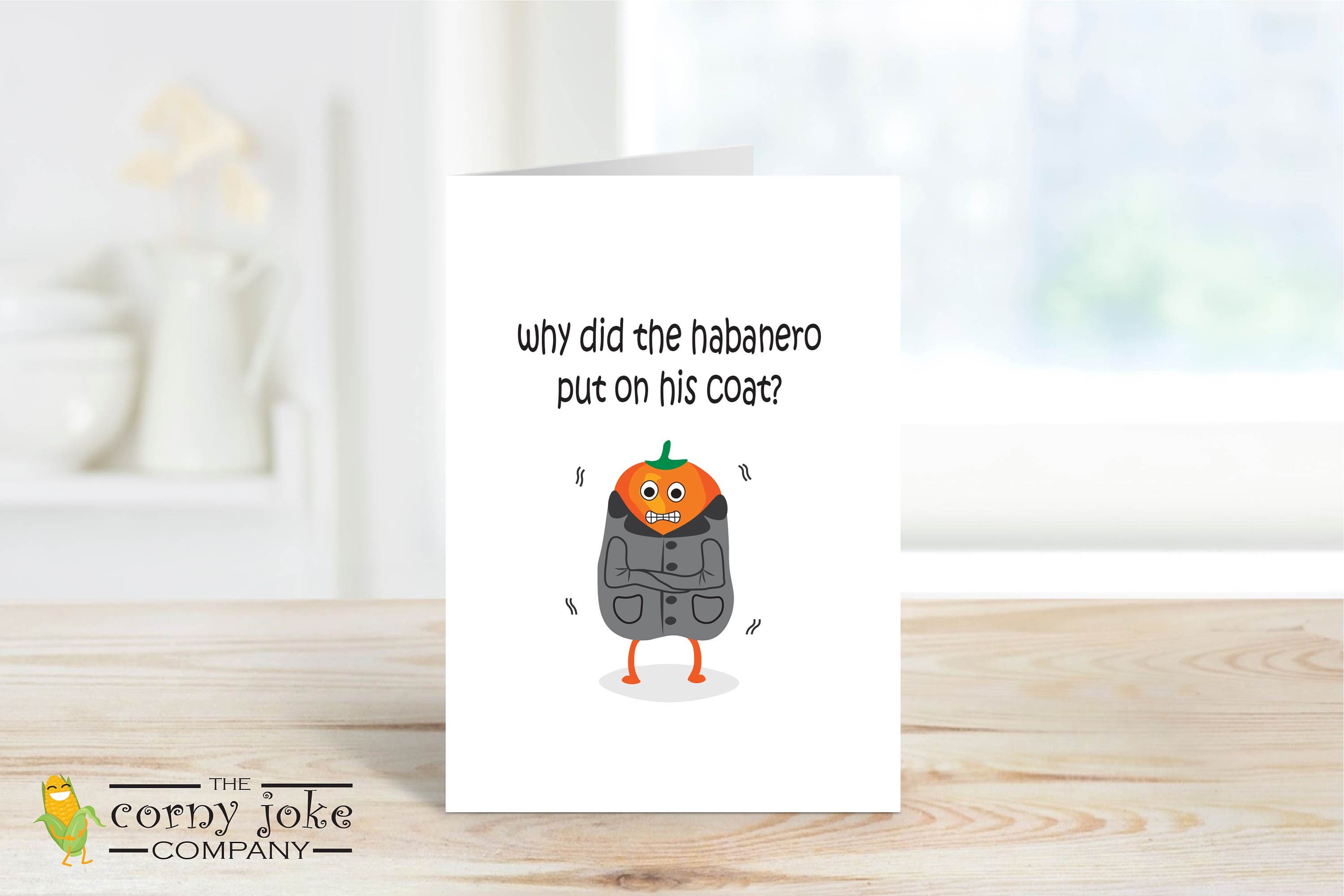 Just Because Card With Cute Habanero Joke, Hilarious Card With Corny ...