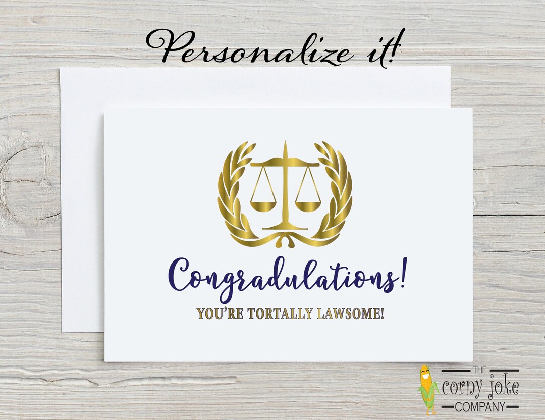 Law School Graduation Card, Bar Exam, New Lawyer, Paralegal, Court ...