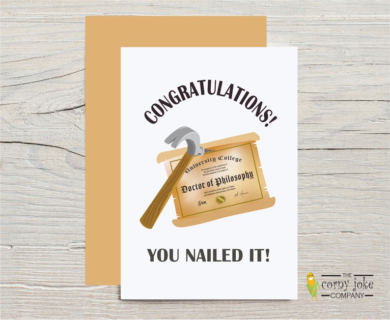 Phd Graduation Card With Personalization, Custom Doctorate Graduate ...