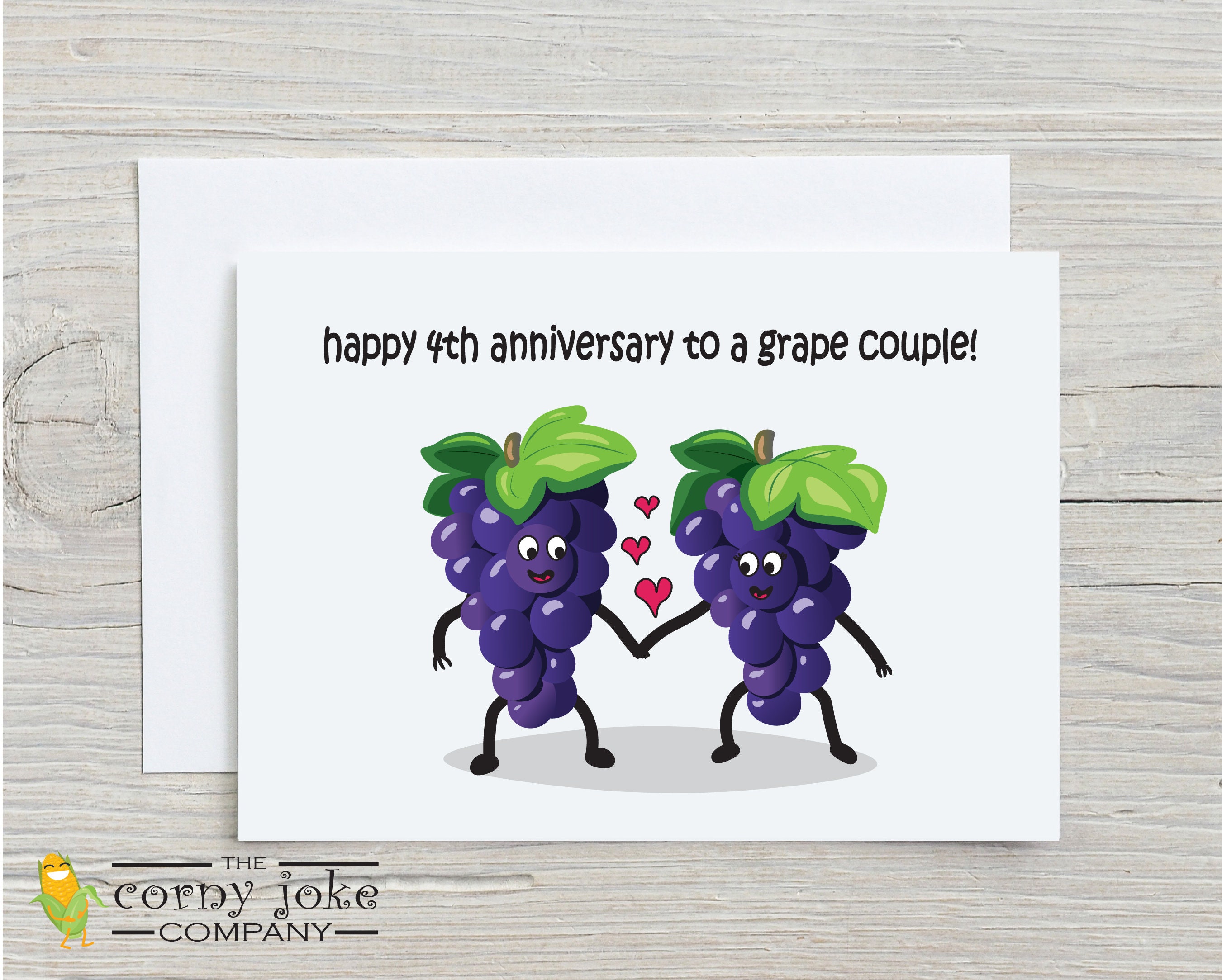 4th Anniversary Card With Fruit Pun Funny Fourth Anniversary Card Fruit ...
