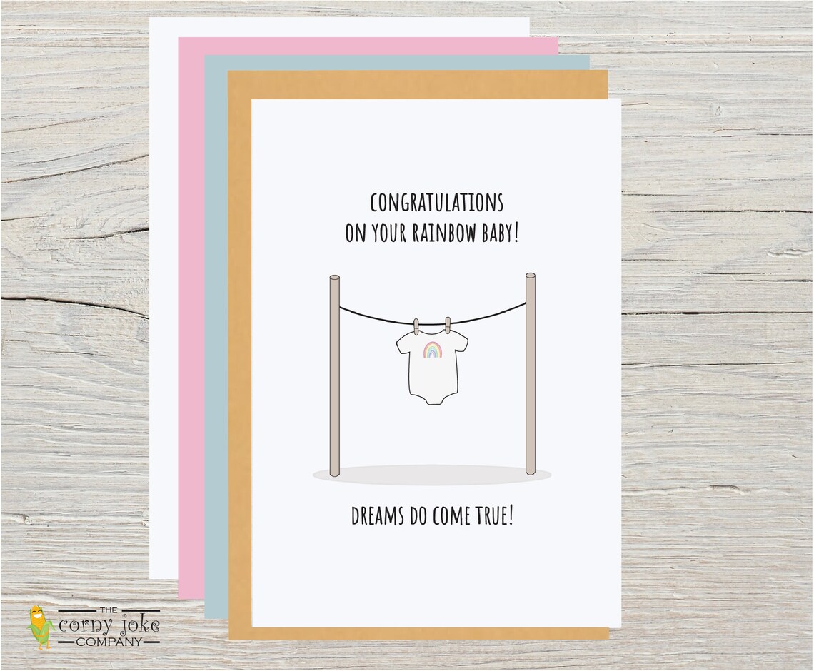Rainbow Baby Card, Rainbow Baby Shower Gift, Congratulations on Birth ...