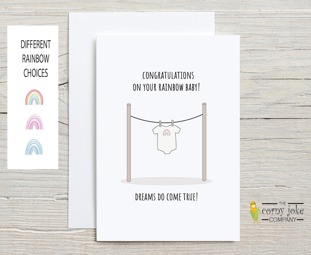 Rainbow Baby Card, Rainbow Baby Shower Gift, Congratulations on Birth ...