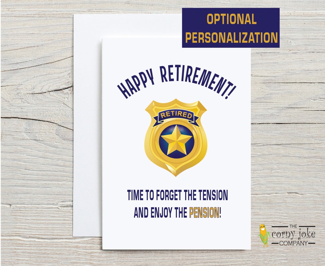 Police Retirement Card, Retired Police Officer Celebration Card, Gift ...
