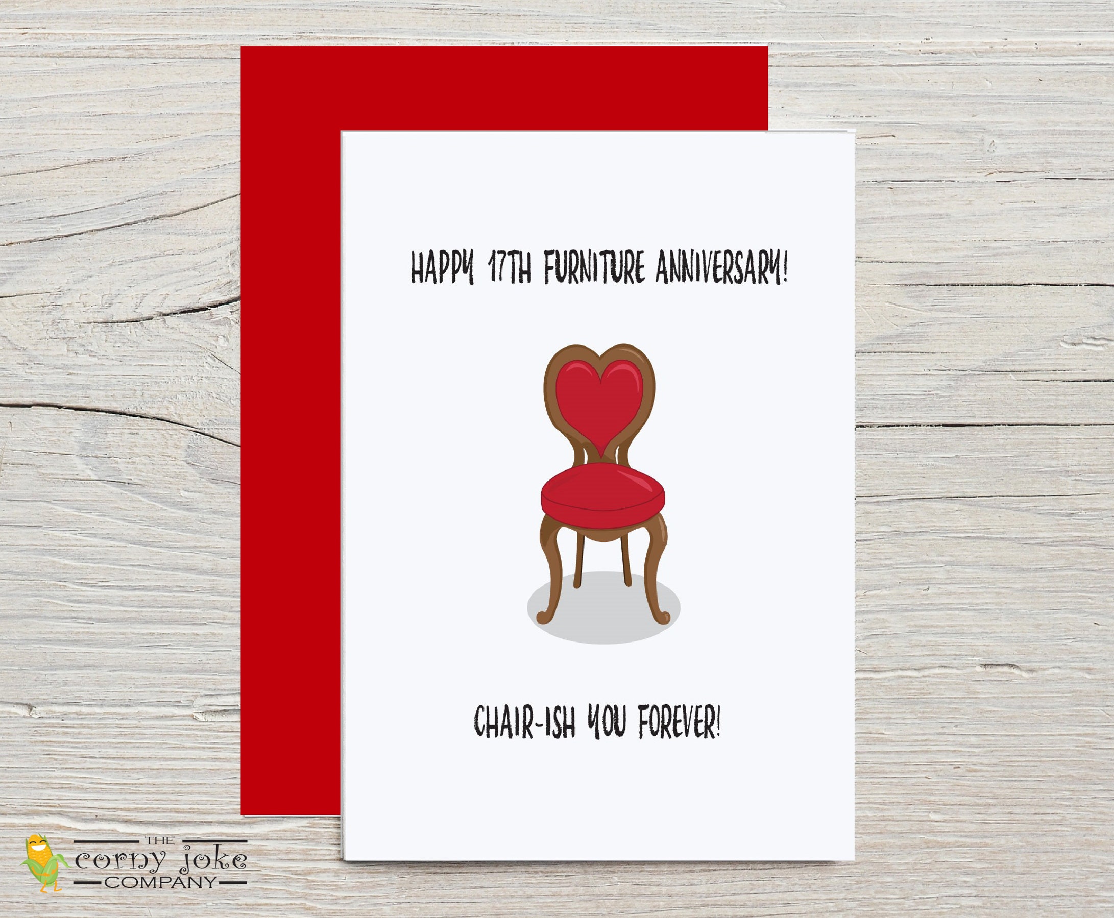 Funny 17th Furniture Anniversary Card Celebrate 17 Years Together With ...