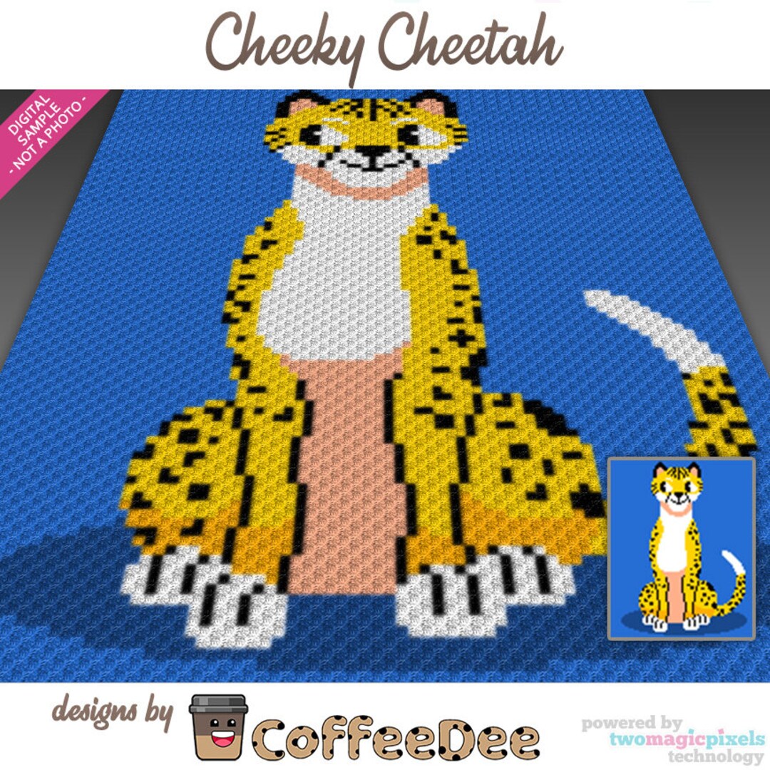 Cheeky Cheetah Graph for Crochet (c2c, Mini C2c, Sc, Hdc, Dc, Tss ...