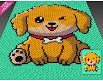 Dog With a Bone Graph for Crochet c2c, Mini C2c, Sc, Hdc, Dc, Tss ...