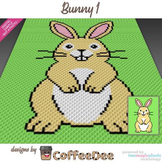 Bunny 1 Graph for Crochet c2c Mini C2c Sc Hdc Dc Tss | Etsy