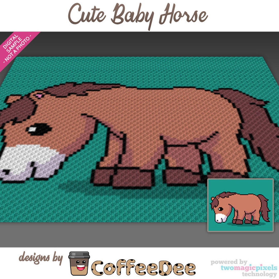 Cute Baby Horse Graph for Crochet c2c, Mini C2c, Sc, Hdc, Dc, Tss ...
