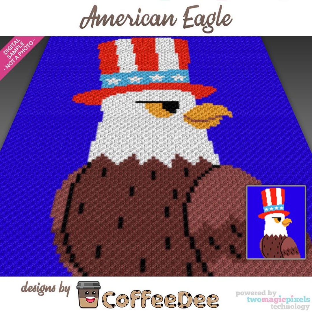 American Eagle Graph for Crochet (c2c, Mini C2c, Sc, Hdc, Dc, Tss ...
