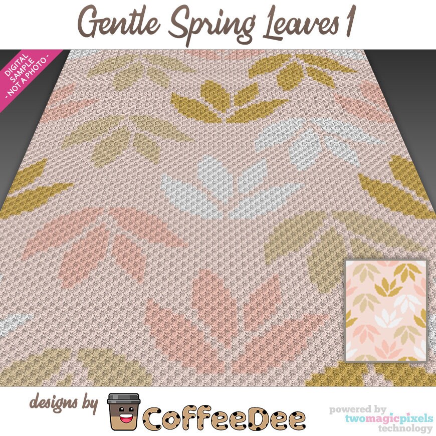 Gentle Spring Leaves 1 Graph for Crochet c2c, Mini C2c, Sc, Hdc, Dc ...