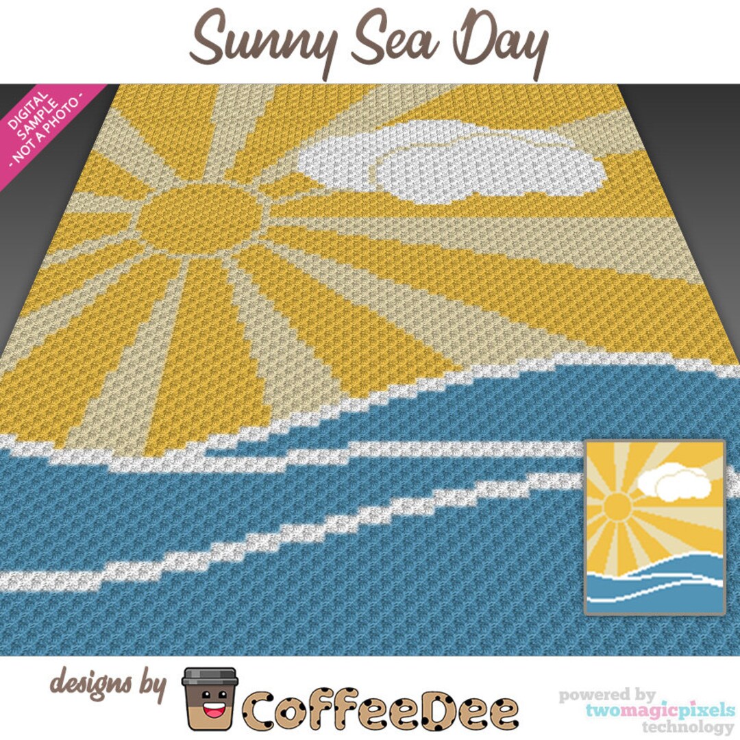 Sunny Sea Day Graph for Crochet (c2c, Mini C2c, Sc, Hdc, Dc, Tss ...