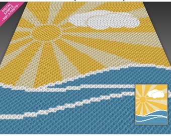 Tropical Sunset Crochet Graph c2c, Mini C2c, Sc, Hdc, Dc, Tss, Cross ...