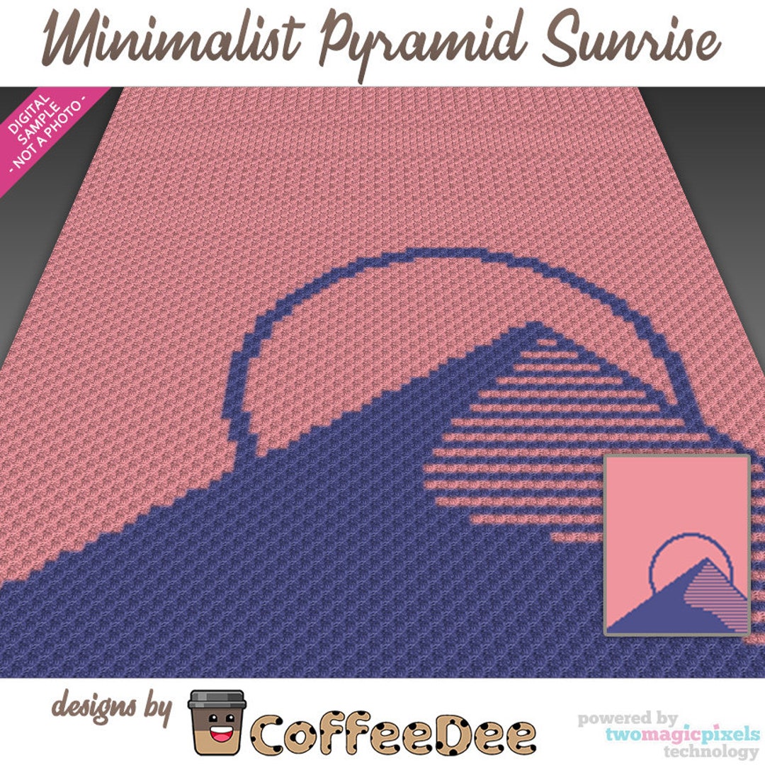 Minimalist Pyramid Sunrise Graph for Crochet c2c, Mini C2c, Sc, Hdc, Dc ...