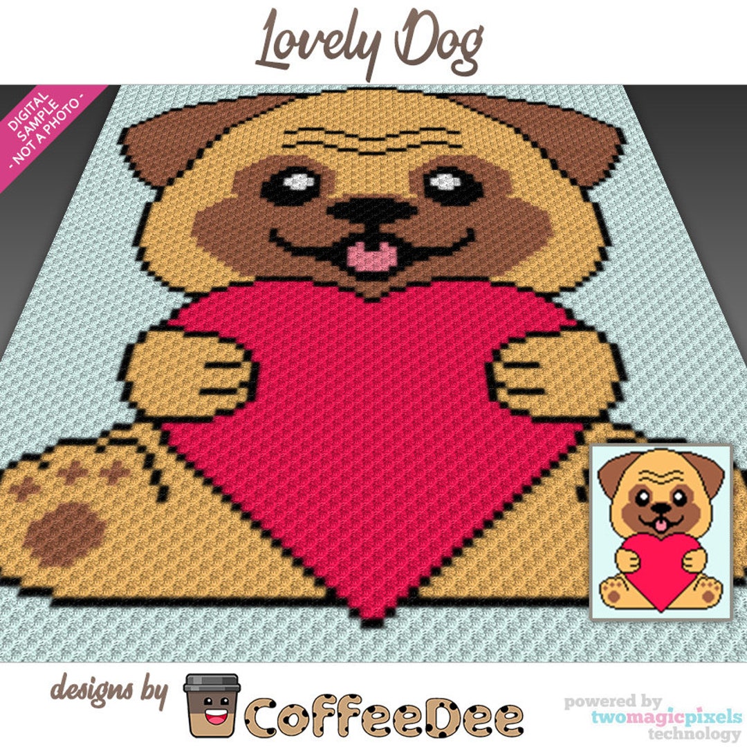 Lovely Dog Graph for Crochet (c2c, Mini C2c, Sc, Hdc, Dc, Tss), Cross ...