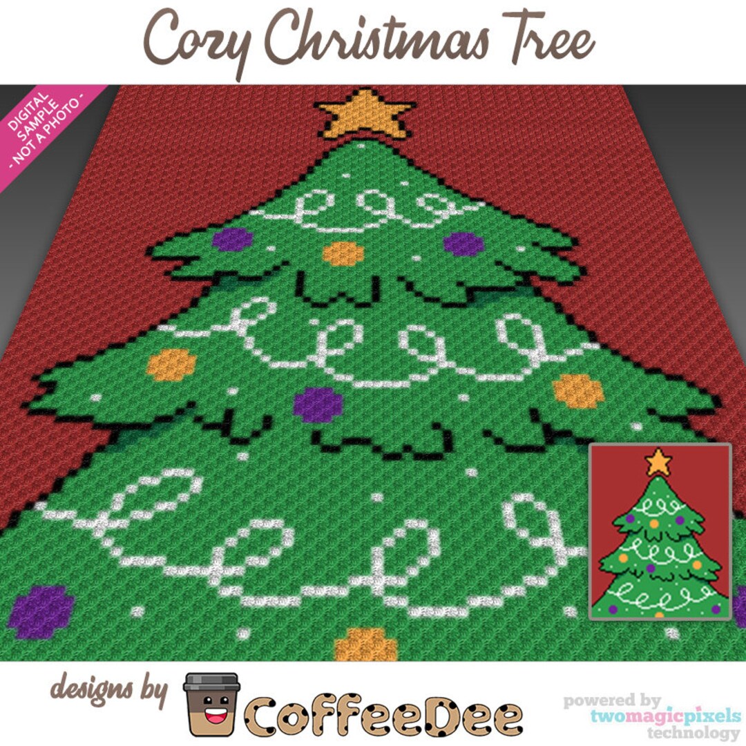 Cozy Christmas Tree Graph for Crochet (c2c, Mini C2c, Sc, Hdc, Dc, Tss ...