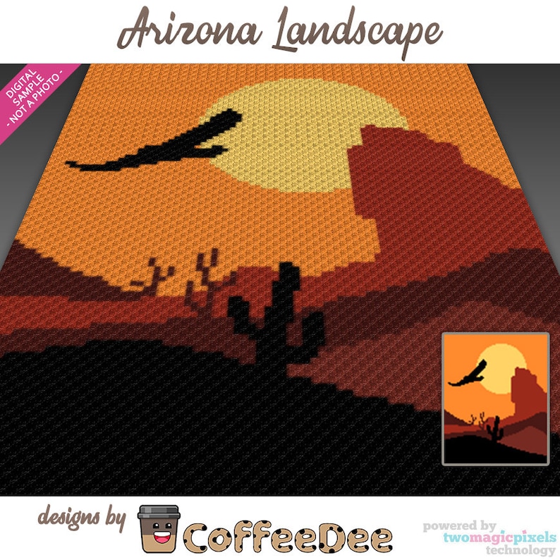 Arizona Landscape Graph for Crochet (c2c, Mini C2c, Sc, Hdc, Dc, Tss ...