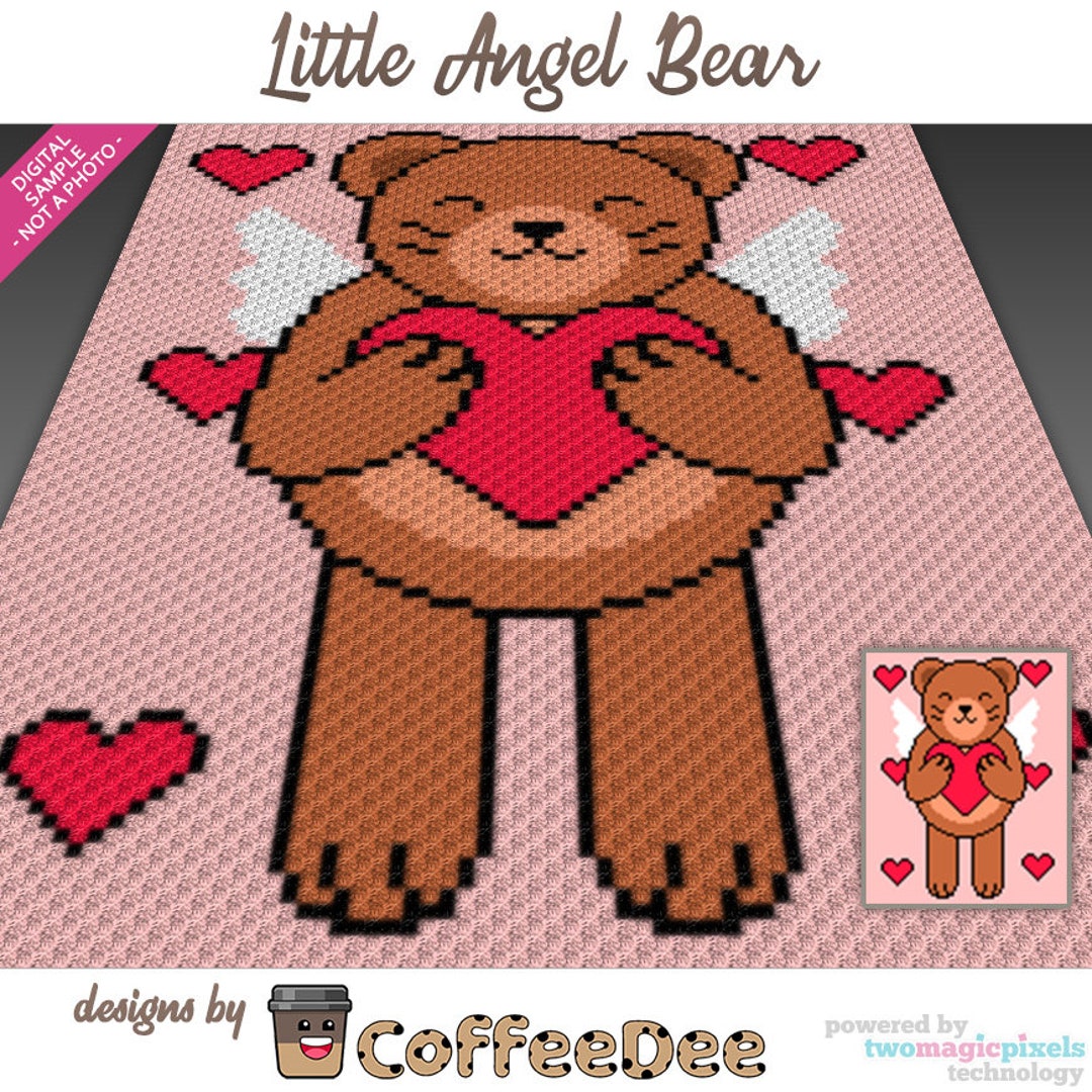 Little Angel Bear Graph for Crochet (c2c, Mini C2c, Sc, Hdc, Dc, Tss ...