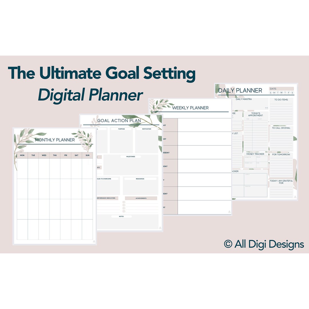 Foliage Digital Planner, SMART Goal-setting, Health & Fitness Tracking ...