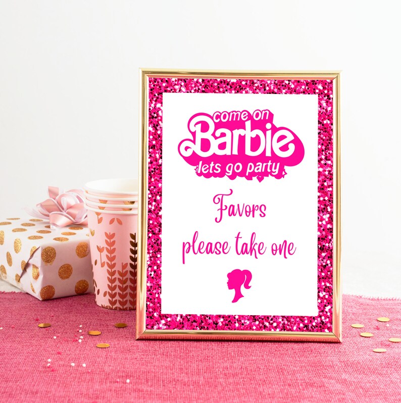 Doll Party Sign Doll Birthday Party Hot Pink Birthday Party - Etsy