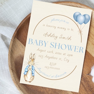 Peter Rabbit Invitation Baby Boy Invitation Peter Rabbit - Etsy