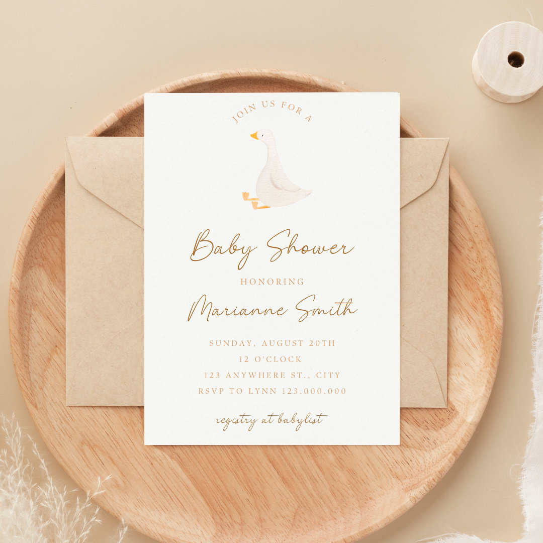 Blank Neutral Baby Shower Invitations