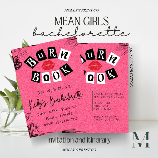 Mean Girls Bachelorette Party Itinerary - Etsy