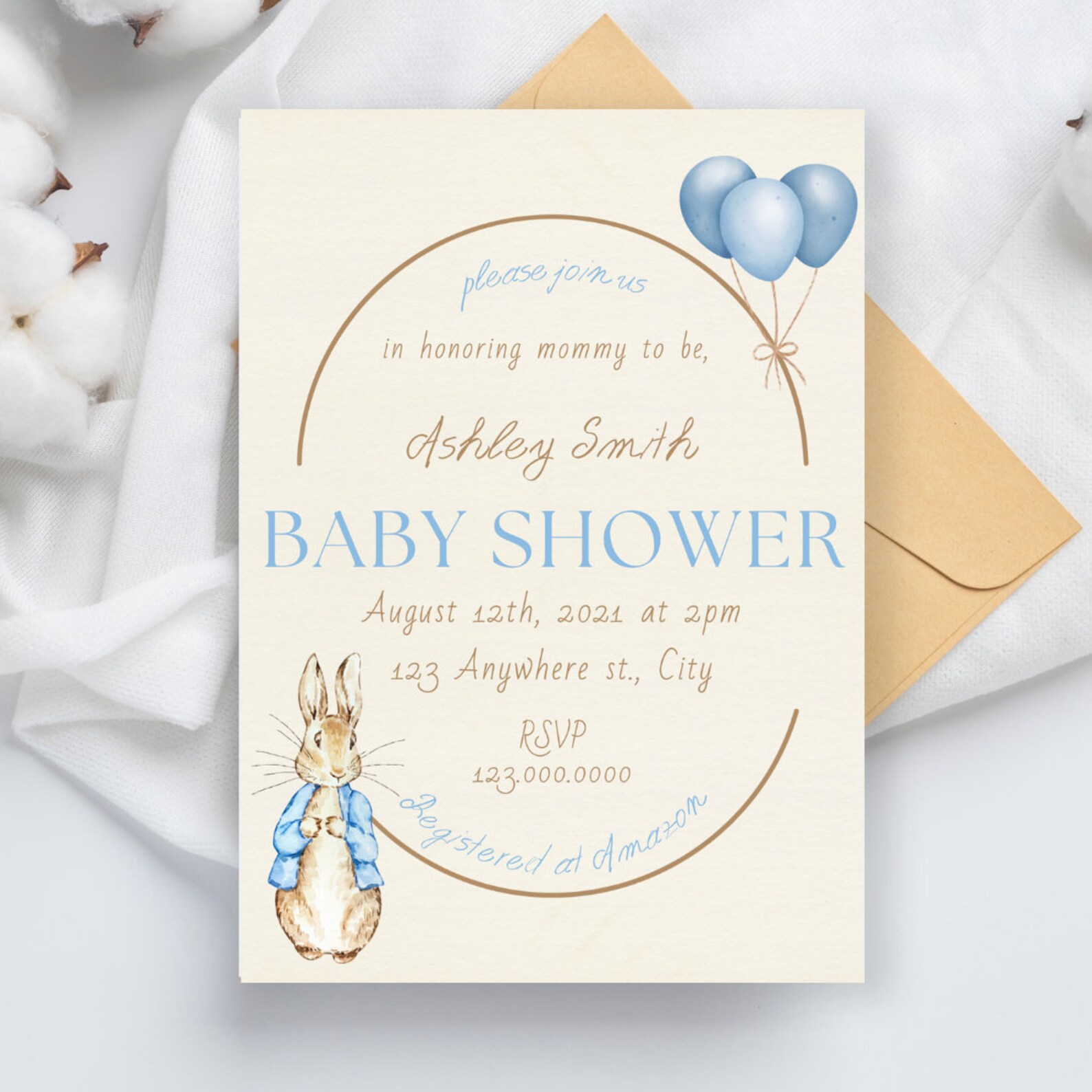 Peter Rabbit Invitation Baby Boy Invitation Peter Rabbit - Etsy