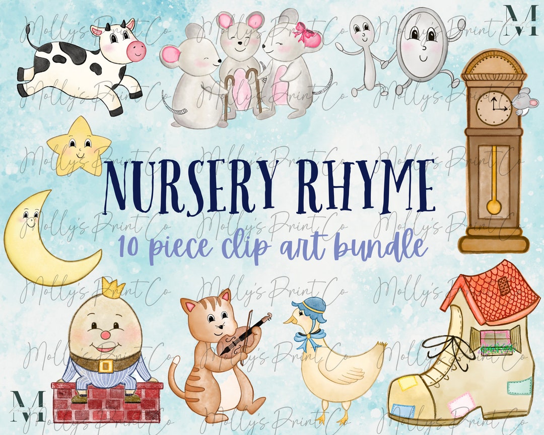 Nursery Rhyme Clip Art Nursery Rhyme PNG Set Mother Goose - Etsy UK