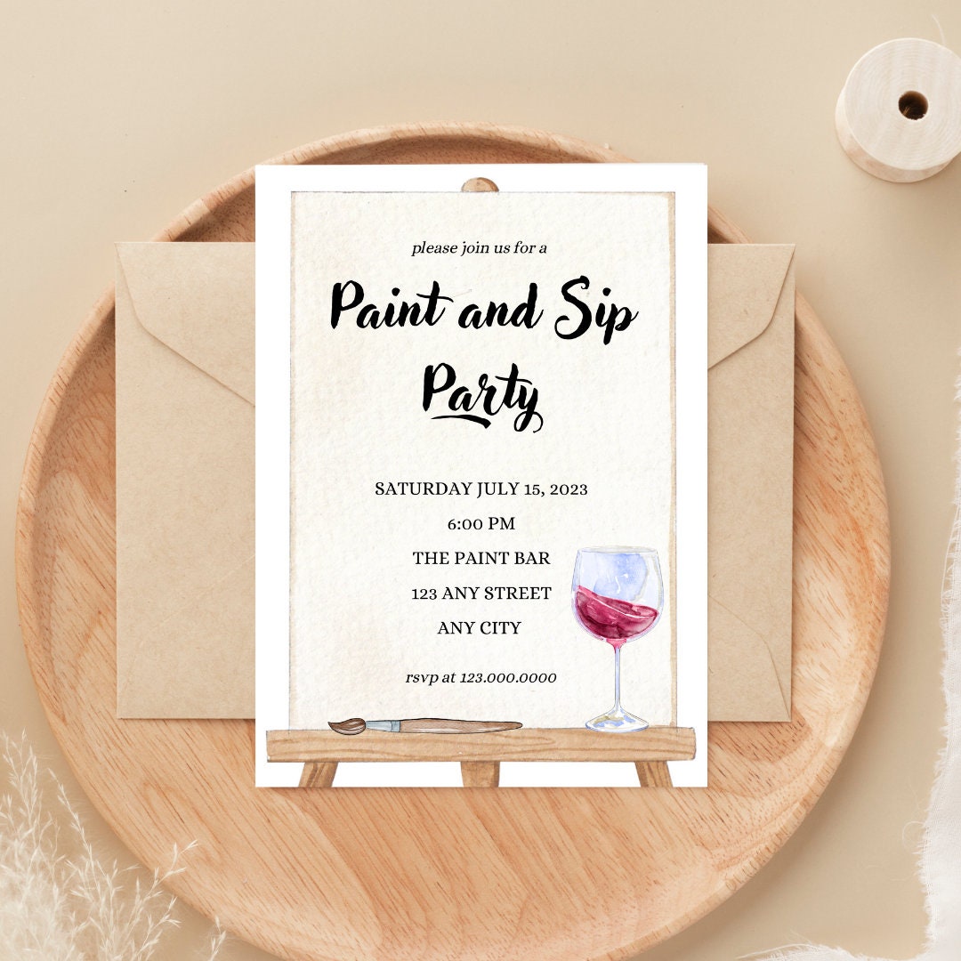 Paint and Sip Invite Paint Night Invite Girls Paint Night - Etsy