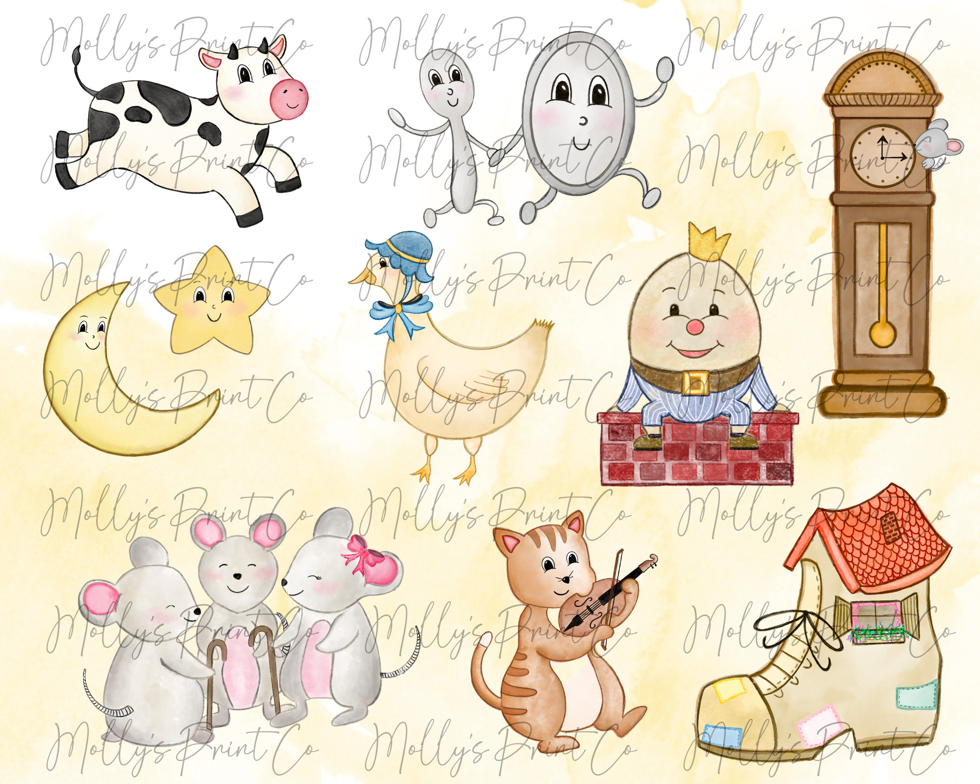 Nursery Rhyme Clip Art Nursery Rhyme PNG Set Mother Goose - Etsy UK